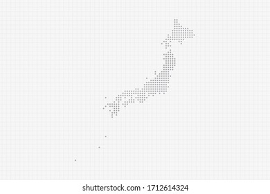 Pixel Dotted Map Japan Grey Vector Stock Vector (Royalty Free ...