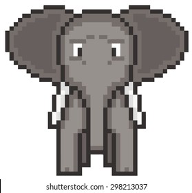Pixel Elephant 8bit Video Games Design Stock Vector (Royalty Free ...