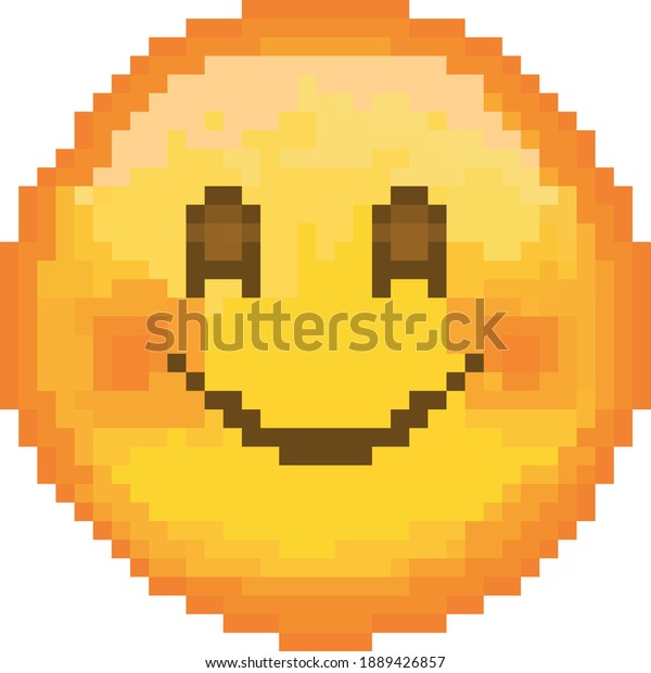 Pixel Emoji Emoticon Vector Smiling Face Stock Vector (Royalty Free ...