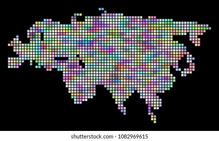 Pixel Europe Asia Map Vector Geographic: เวกเตอร์สต็อก (ปลอดค่า ...