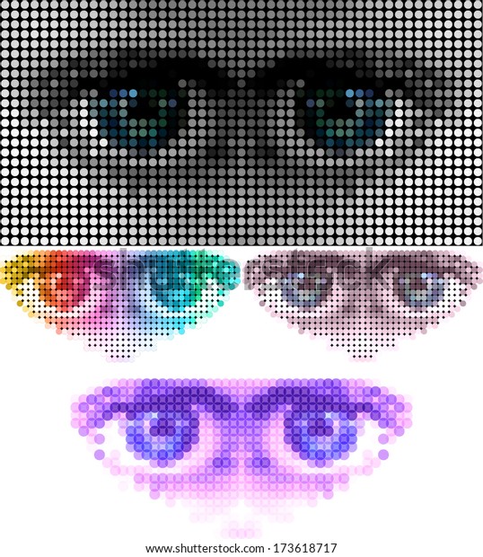 Pixel Eye Illustration Set Artistic Abstract Stock Vector (Royalty Free ...