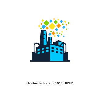 Pixel Factory Icon Logo Design Element: vector de stock (libre de ...