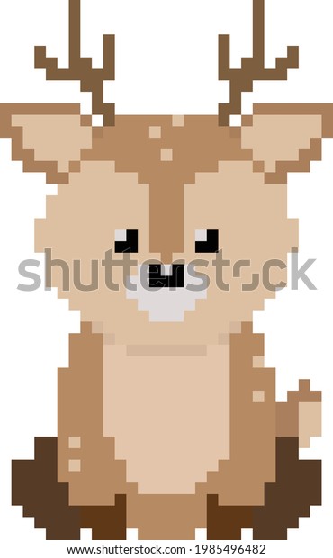 Pixel Fawn Isolated Vector Illustration 8 Stock Vector (Royalty Free ...