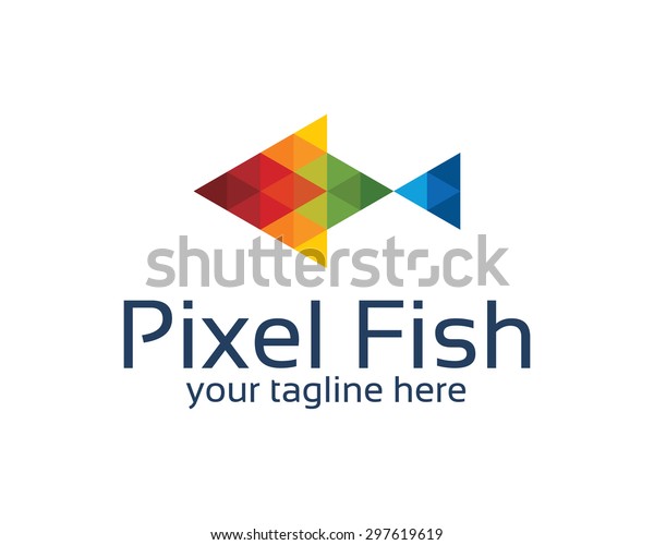 Pixel Fish Logo Design Triangle Style Stock Vector (Royalty Free ...