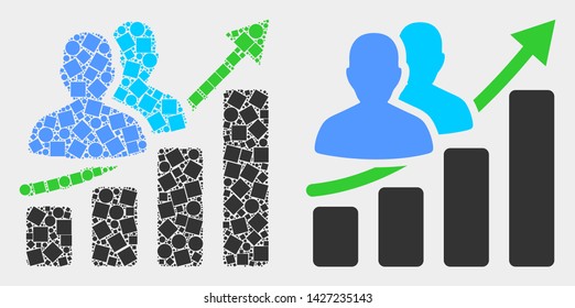 Pixel Flat People Growing Chart Icons Stock Vector (Royalty Free ...