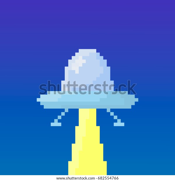 Pixel Flying Saucer Games Applications Cute Stock Vector (Royalty Free ...