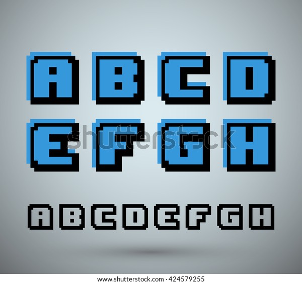 Pixel Font Alphabet Old Video Game Stock Vector (Royalty Free ...