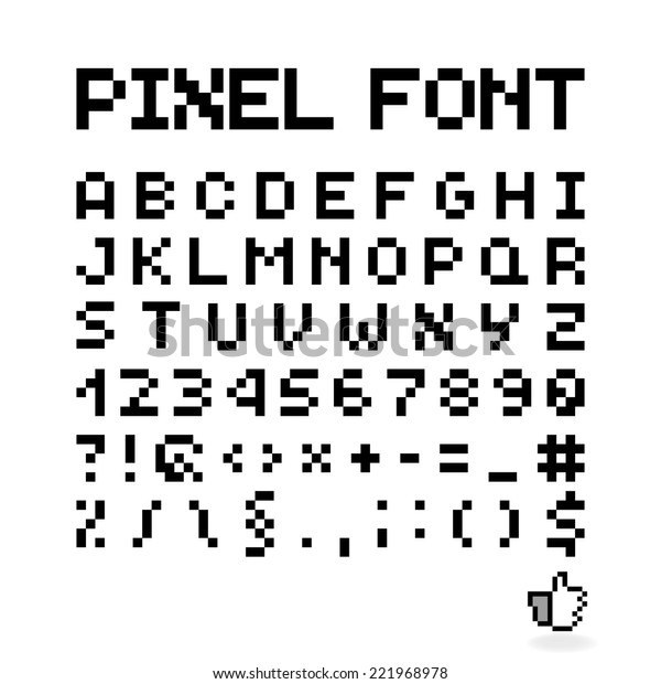 Pixel Font Isolated Vector Letters Numbers Stock Vector (Royalty Free ...