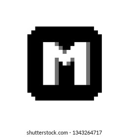 Pixel Font M Black White Stock Vector (Royalty Free) 1343264717 ...