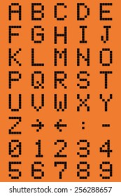 Vektor Stok Pixel Font Numbers Vector Drawing (Tanpa Royalti) 256288657 ...