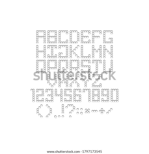Pixel Font Perforated Round Holes Silhouette 库存矢量图（免版税）1797173545 ...