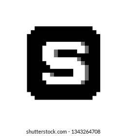 Pixel Art Number 6 White Black: vector de stock (libre de regalías ...