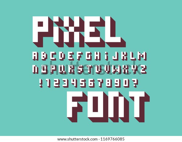 Pixel Font Vector Alphabet Letters Numbers Stock Vector (Royalty Free ...