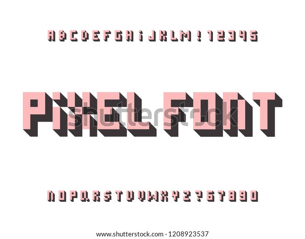 Pixel Font Vector Alphabet Letters Numbers Stock Vector (Royalty Free ...