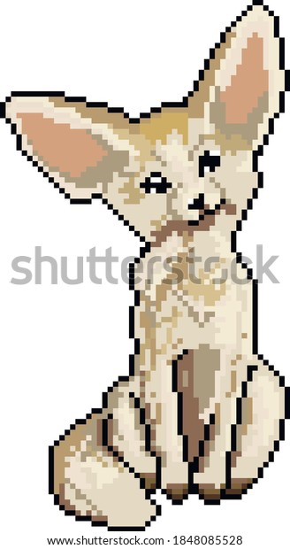 Pixel Fox Isolatedon White Fennec Vector Stock Vector (Royalty Free ...