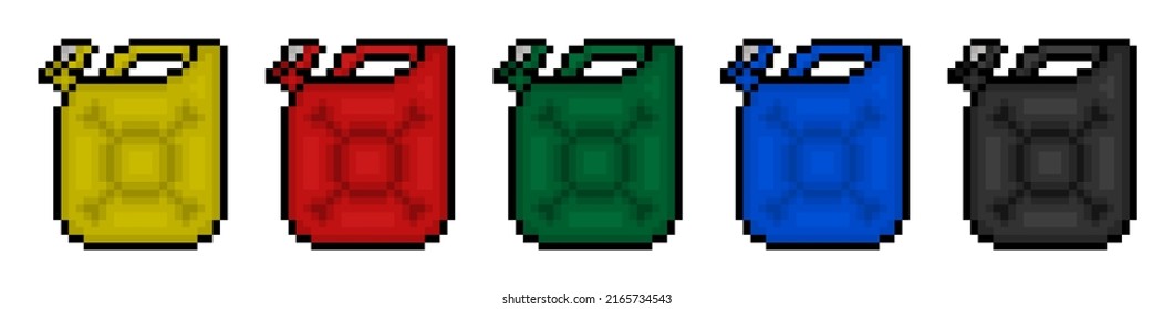 Pixel Fuel Canisters Set Minimal Icon Stock Vector (Royalty Free ...
