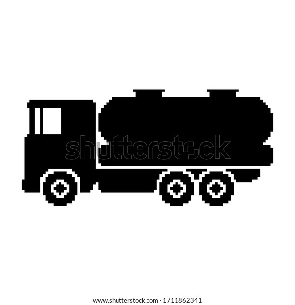 Pixel Fuel Truck Icon Side View Stock Vector (Royalty Free) 1711862341 ...