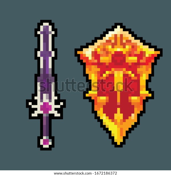 Pixel Game Icons 8 Bit Stock Vector (Royalty Free) 1672186372 ...