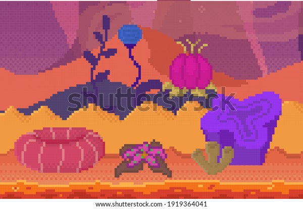Pixel Game Interface Layout Design Strange Stock Vector (Royalty Free ...