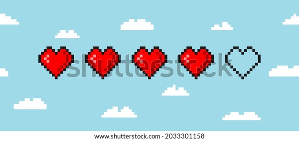 Pixel Game Life Bar Isolated On Stock Vector (Royalty Free) 2033301158 ...