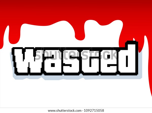 Pixel Game Text On Bloody Background Stock Vector (Royalty Free ...