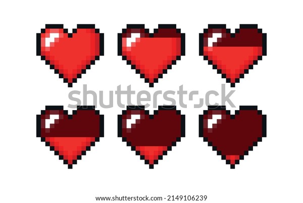 Pixel Gaming Life Bar Vector Art: เวกเตอร์สต็อก (ปลอดค่าลิขสิทธิ์ ...