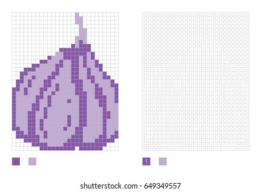 Pixel Garlic Coloring Page Numbered Squares Stock Vector (Royalty Free ...