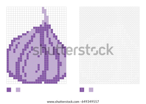 Pixel Garlic Coloring Page Numbered Squares Stock Vector (Royalty Free ...
