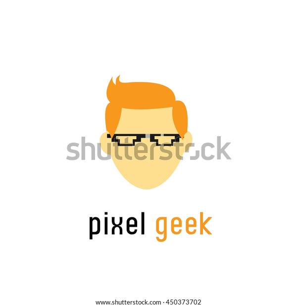 Pixel Geek Logo Design Template Vector Stock Vector (Royalty Free ...