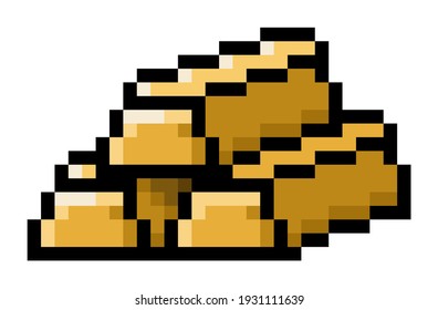 Pixel Gold Bars Vector Isolated Stock Vector (Royalty Free) 1931111639