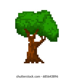 Pixel Green Summer Tree Games Applications Stock Vector (Royalty Free ...