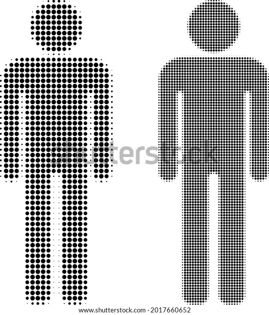Pixel Halftone Man Figure Icon Vector Stock Vector (Royalty Free ...