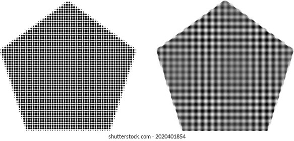 Pixel Halftone Pentagon Icon Vector Halftone Stock Vector (Royalty Free ...