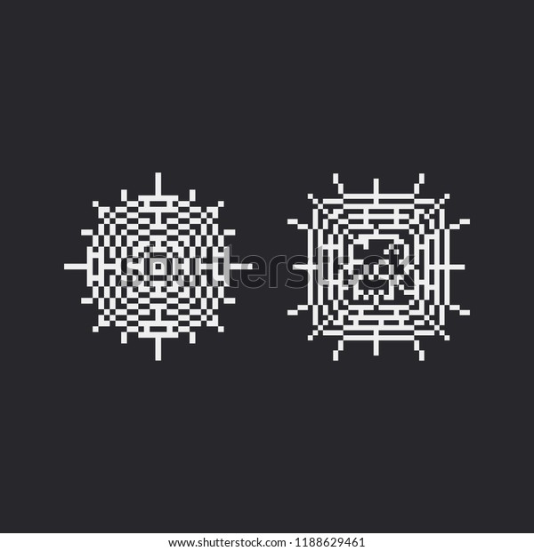 Pixel Halloween Spider Web 8bit Stock Vector (Royalty Free) 1188629461 ...