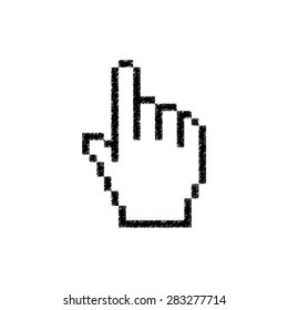 Pixel Hand Black Vector Icon Stock Vector (Royalty Free) 283277714 ...