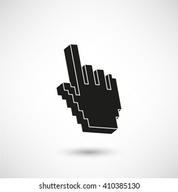 Pixel Hand Black Vector Icon Stock Vector (Royalty Free) 432182206