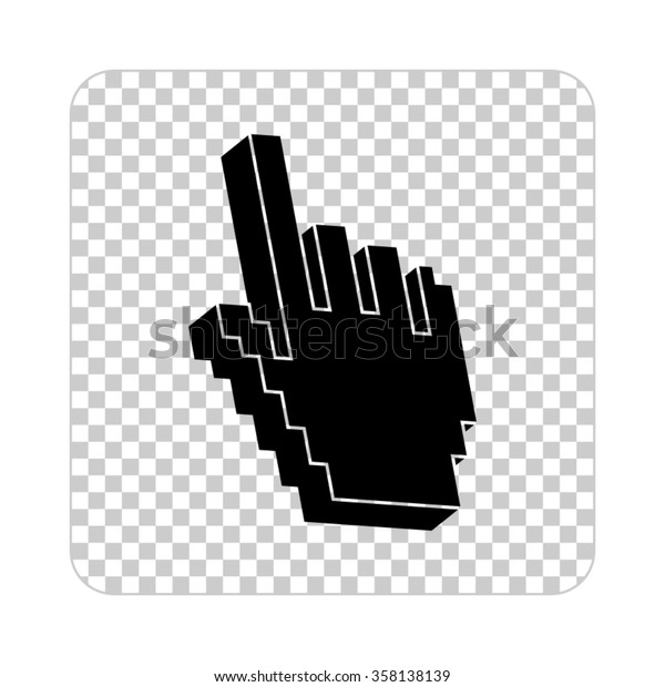 Pixel Hand Black Vector Icon Stock Vector (Royalty Free) 358138139 ...