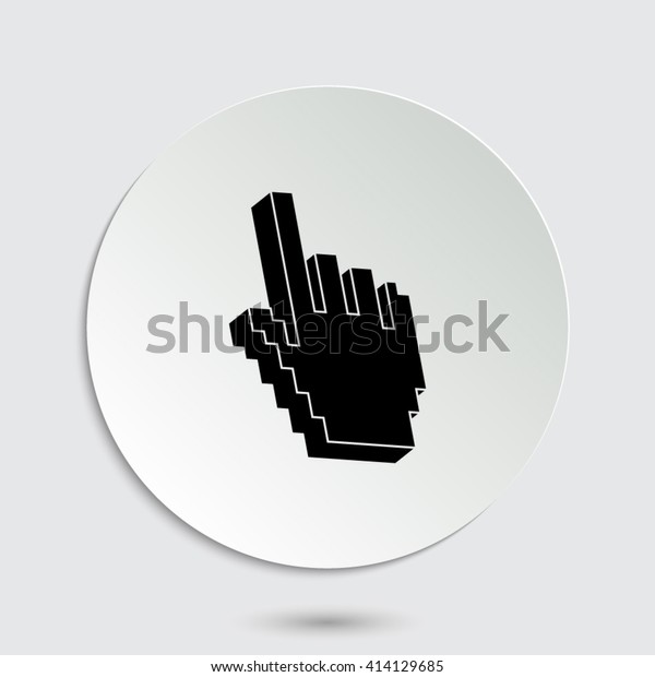 Pixel Hand Black Vector Icon Shadow Stock Vector (Royalty Free ...