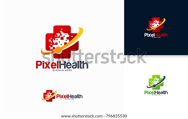 Pixel Health Logo Designs Concept Vector Stock Vector (Royalty Free ...