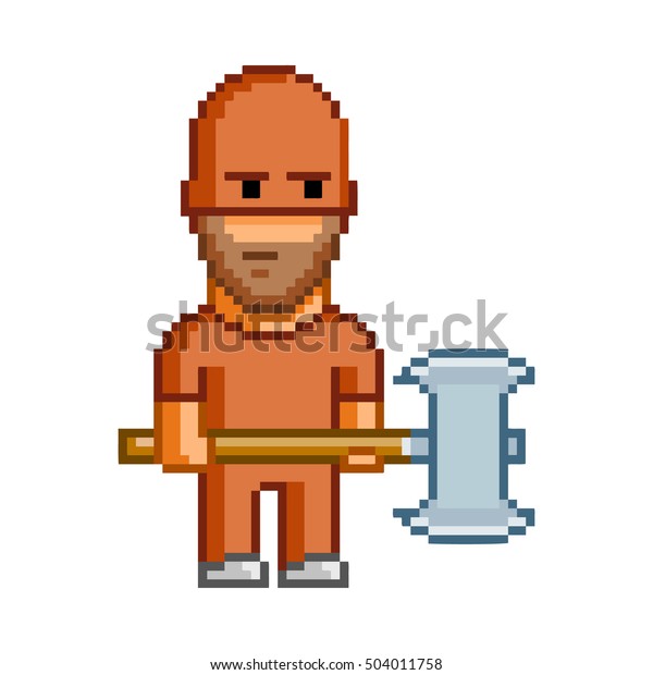Pixel Hero Axe 8bit Video Games Stock Vector (Royalty Free) 504011758 ...