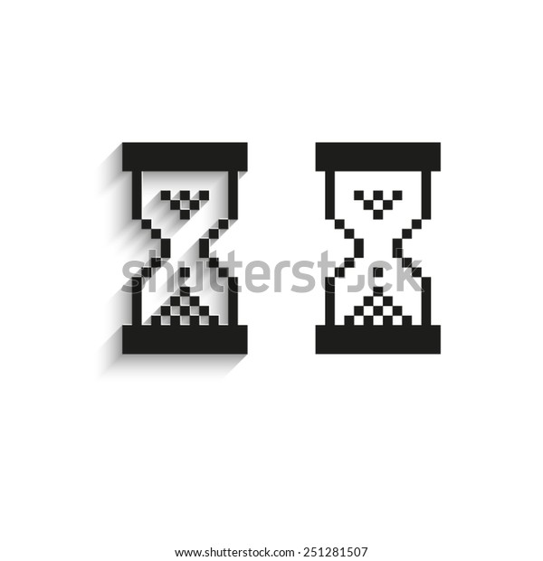 Pixel Hourglass Black Vector Icons Stock Vector (Royalty Free ...