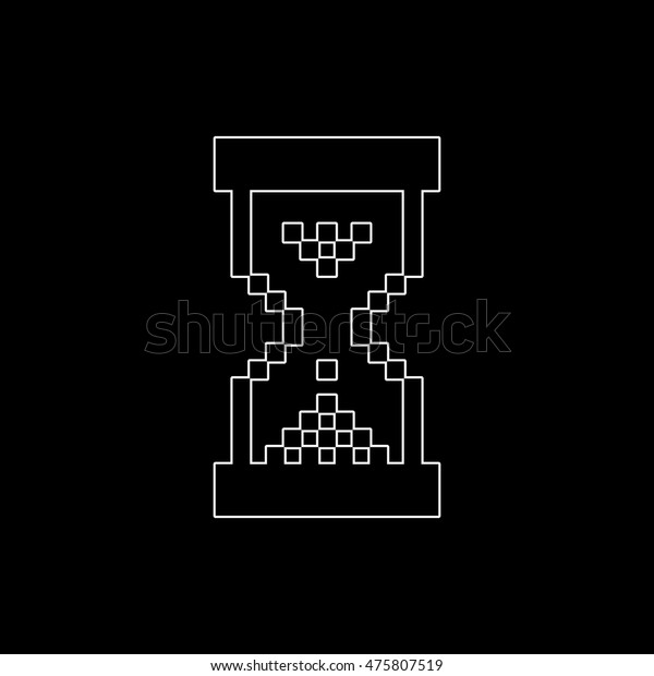 Pixel Hourglass White Vector Icon Stock Vector (Royalty Free) 475807519 ...