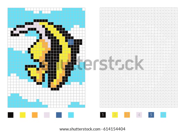 Pixel Idol Fish Cartoon Coloring Page Stock Vector (Royalty Free ...