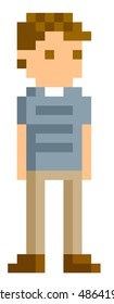Pixel Illustration Young Men Stock Vector (Royalty Free) 486419824 ...