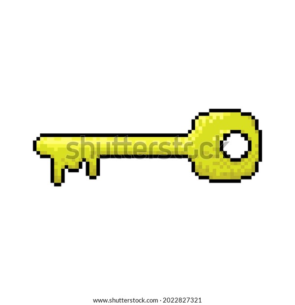 Pixel Key Icon Colored Contour Linear Stock Vector (Royalty Free ...