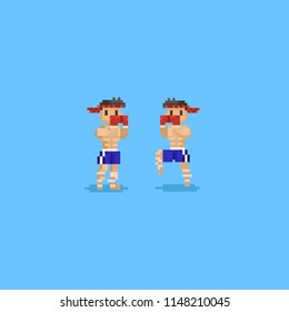Pixel Kick Boxing Character8bit Stock Vector (Royalty Free) 1148210045 ...
