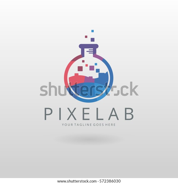 Pixel Lab Multicolored Lab Logo Template Stock Vector (Royalty Free ...