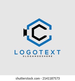 Pixel Letter Cc Logo Design Template Stock Vector (Royalty Free ...