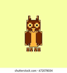 Pixel Little Owl Stock Vector (Royalty Free) 672078034 | Shutterstock