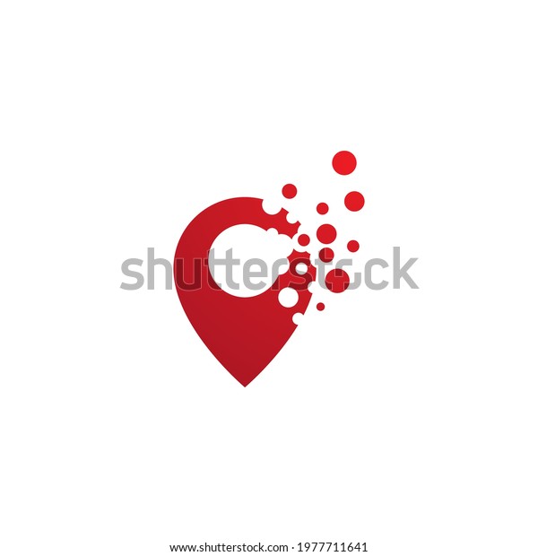 Pixel Location Point Sign Symbol Logo Stock Vector (Royalty Free ...
